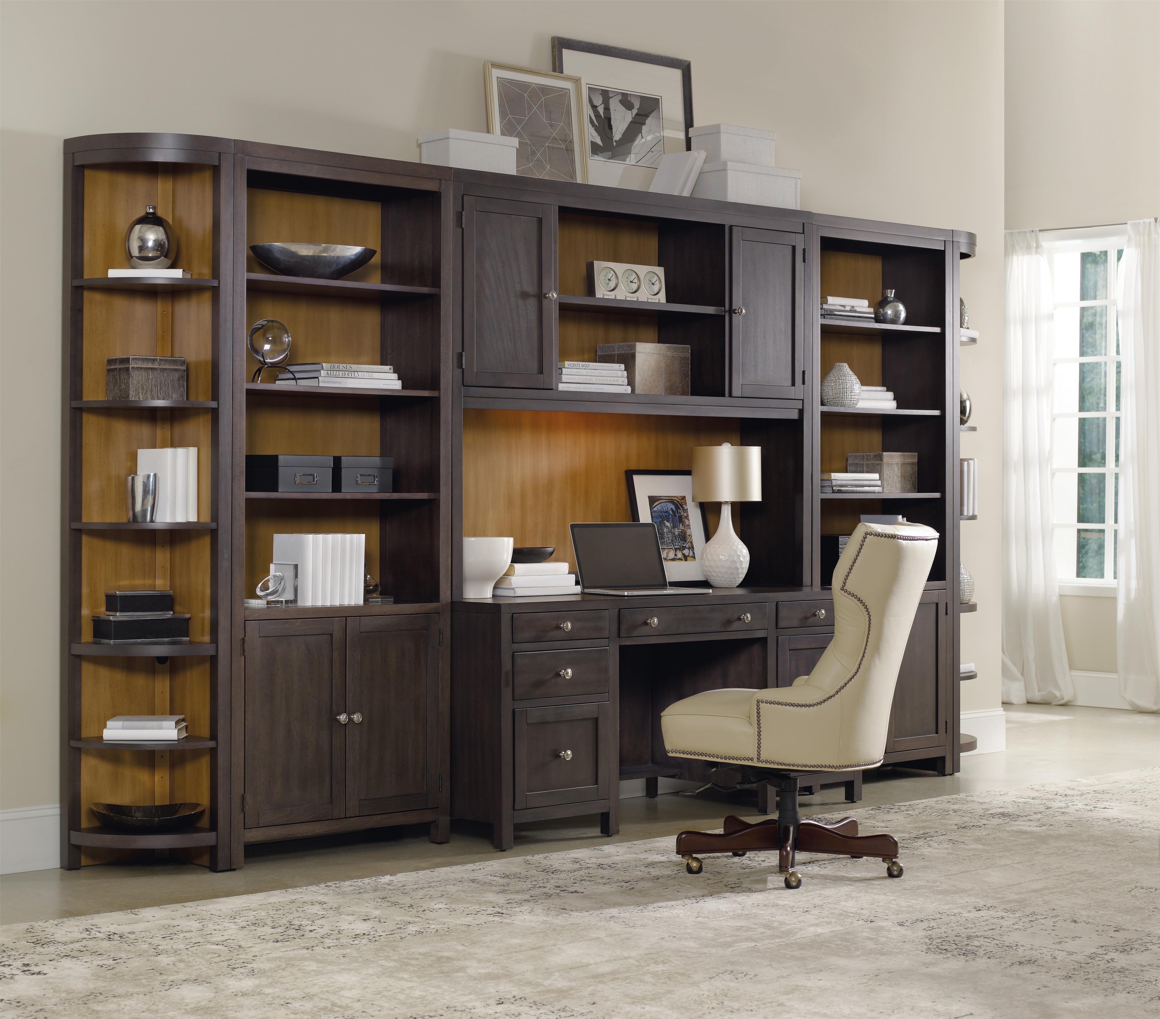 Hooker Furniture South Park Bunching Bookcase with 3 Shelves and Doors ...
