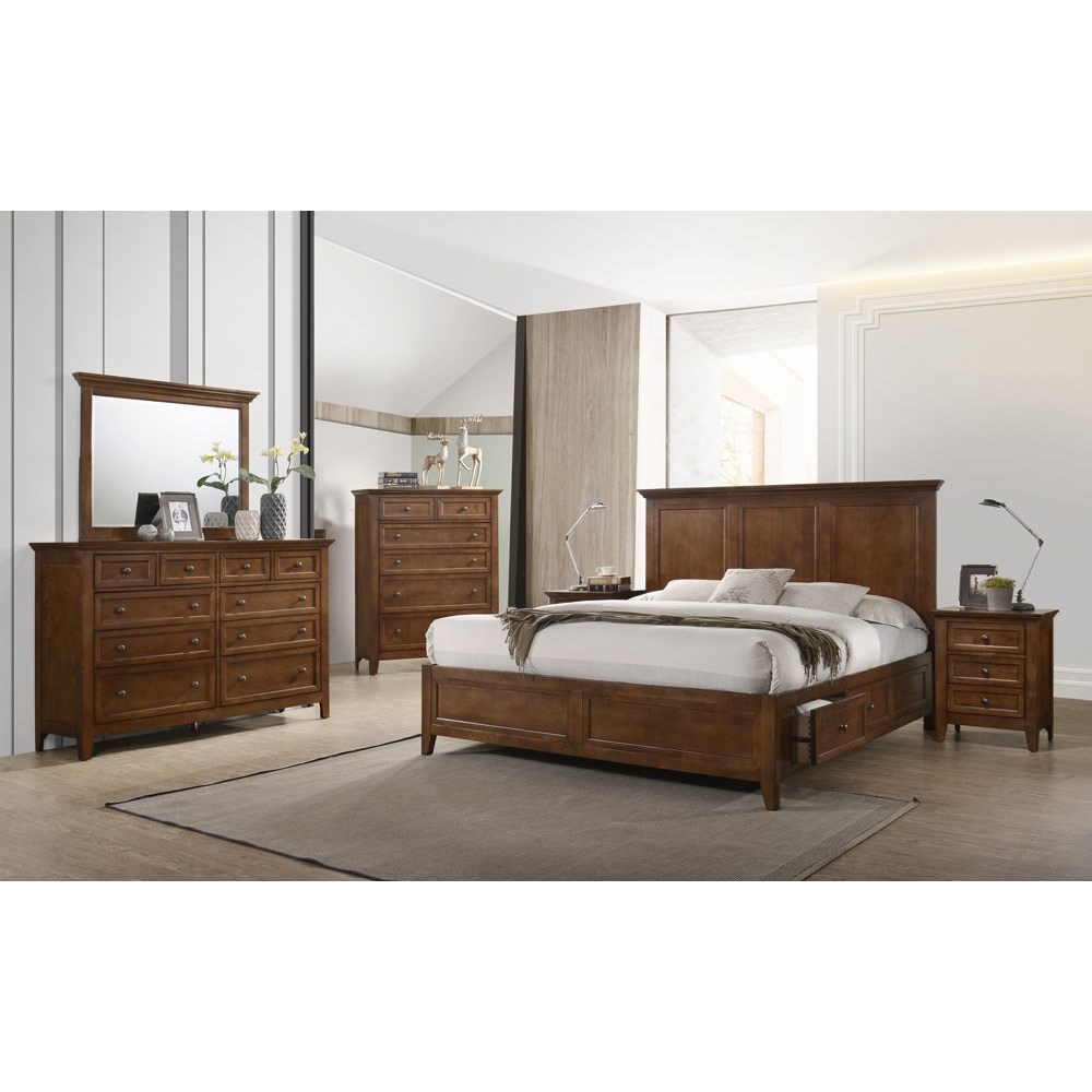 Intercon San Mateo Transitional Queen Storage Bed with Six Drawers ...
