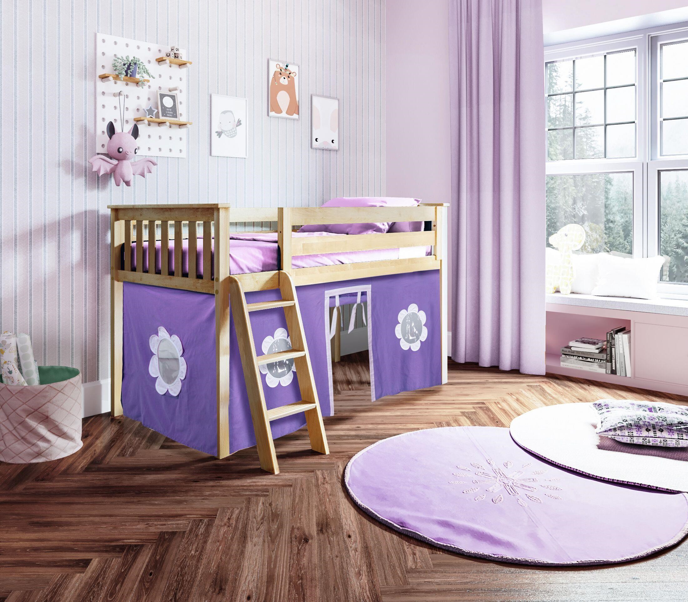 Jackpot Kids Loft Beds York 3 Low Loft Bed in Natural w/Angle Ladder w ...