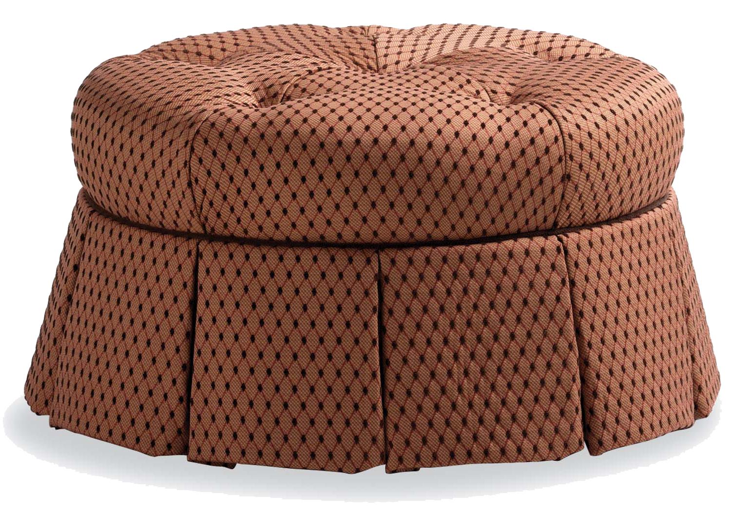 Jessica Charles Fine Upholstered Accents 830 Round Ottoman with Pleated ...