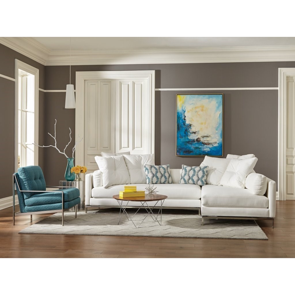 Jonathan Louis Cordoba Contemporary Sectional Sofa with Metal Base ...