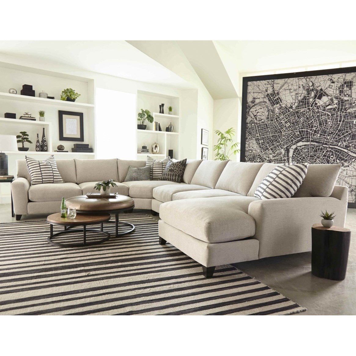 Jonathan Louis Harris Casual 4-Piece Sectional with RAF Chaise ...