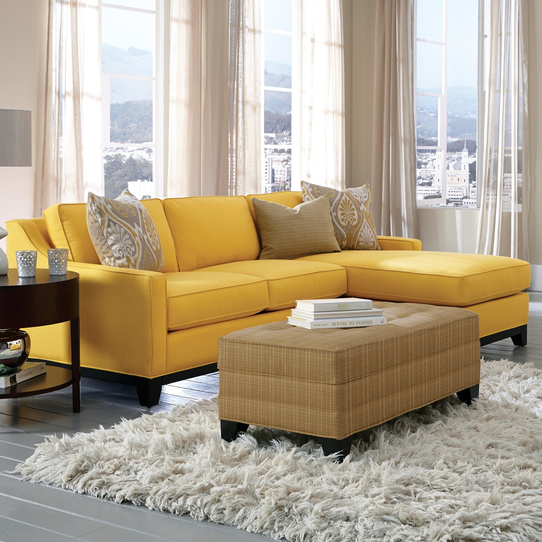 Jonathan Louis Janet 23490A+90B-Gold Contemporary Sofa with Chaise and ...