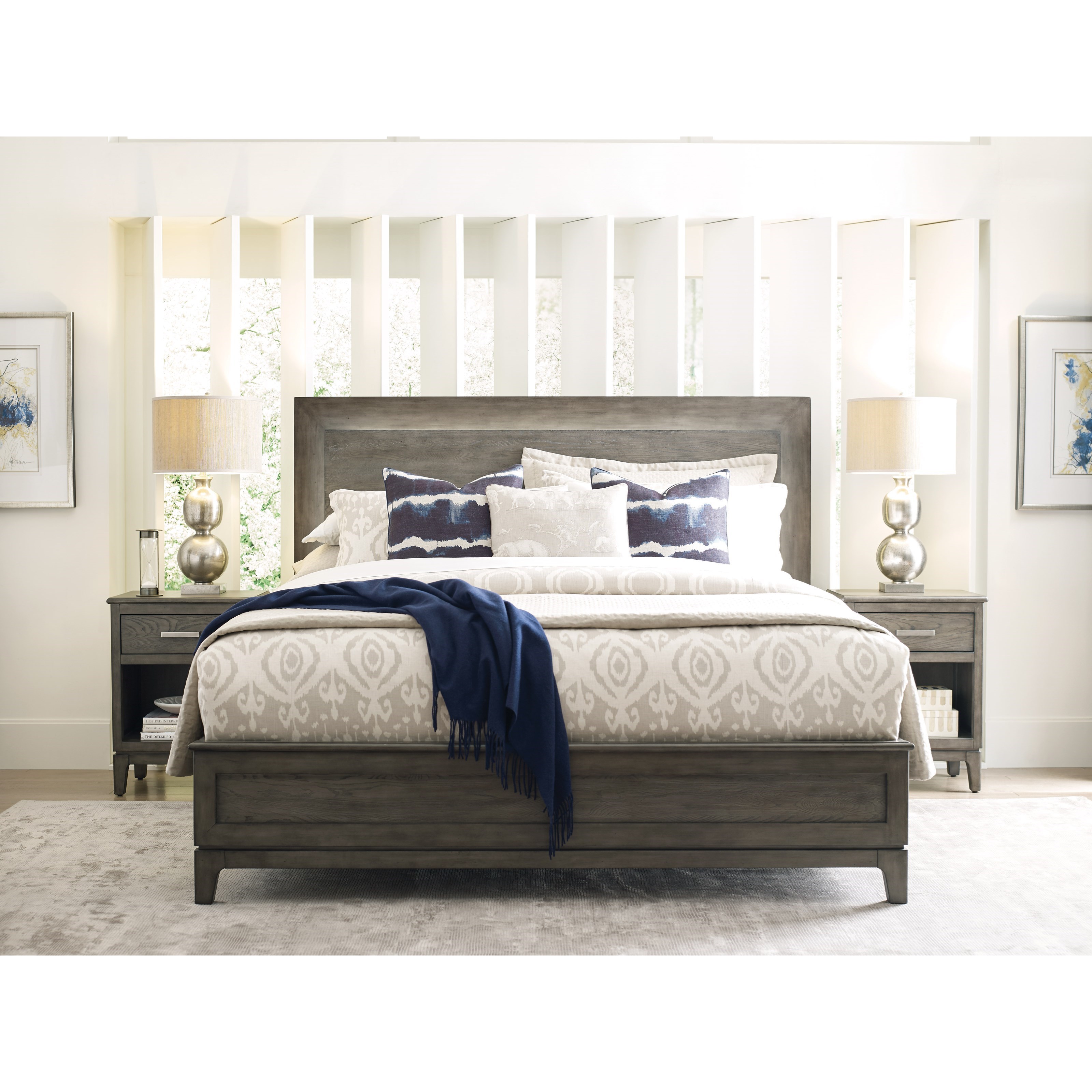 Kincaid Furniture Cascade Kline Queen Solid Wood Panel Bed and LED ...