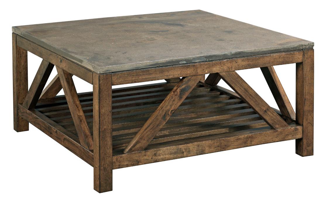 Kincaid Furniture Mason Industrial Rustic Square Cocktail Table with ...