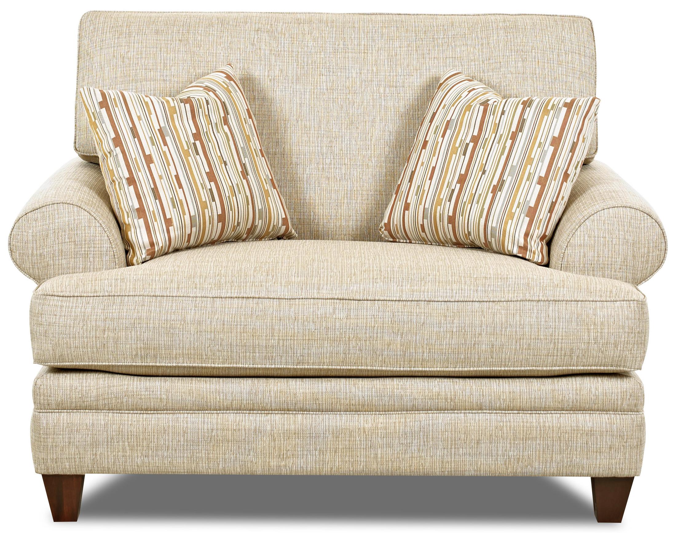 Klaussner Fresno Transitional Oversized Chair with Accent Pillows ...