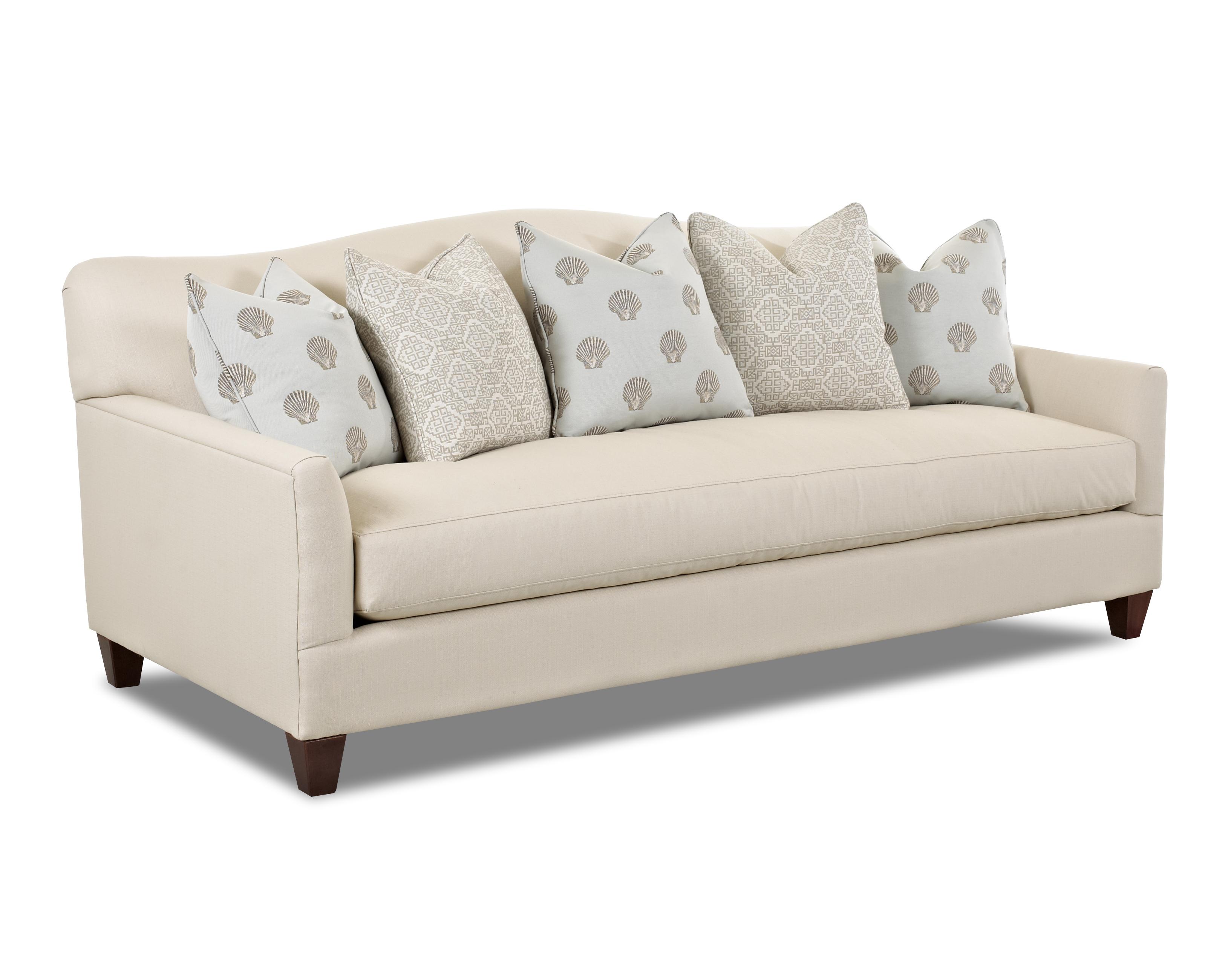 Klaussner Leighton Contemporary Stationary Sofa with Bench Seat Cushion ...