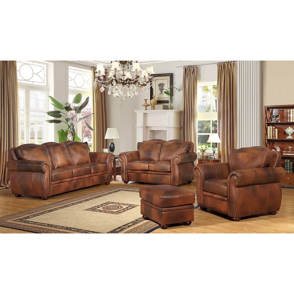 Leather Italia USA Arizona Stationary Living Room Group | Johnny ...