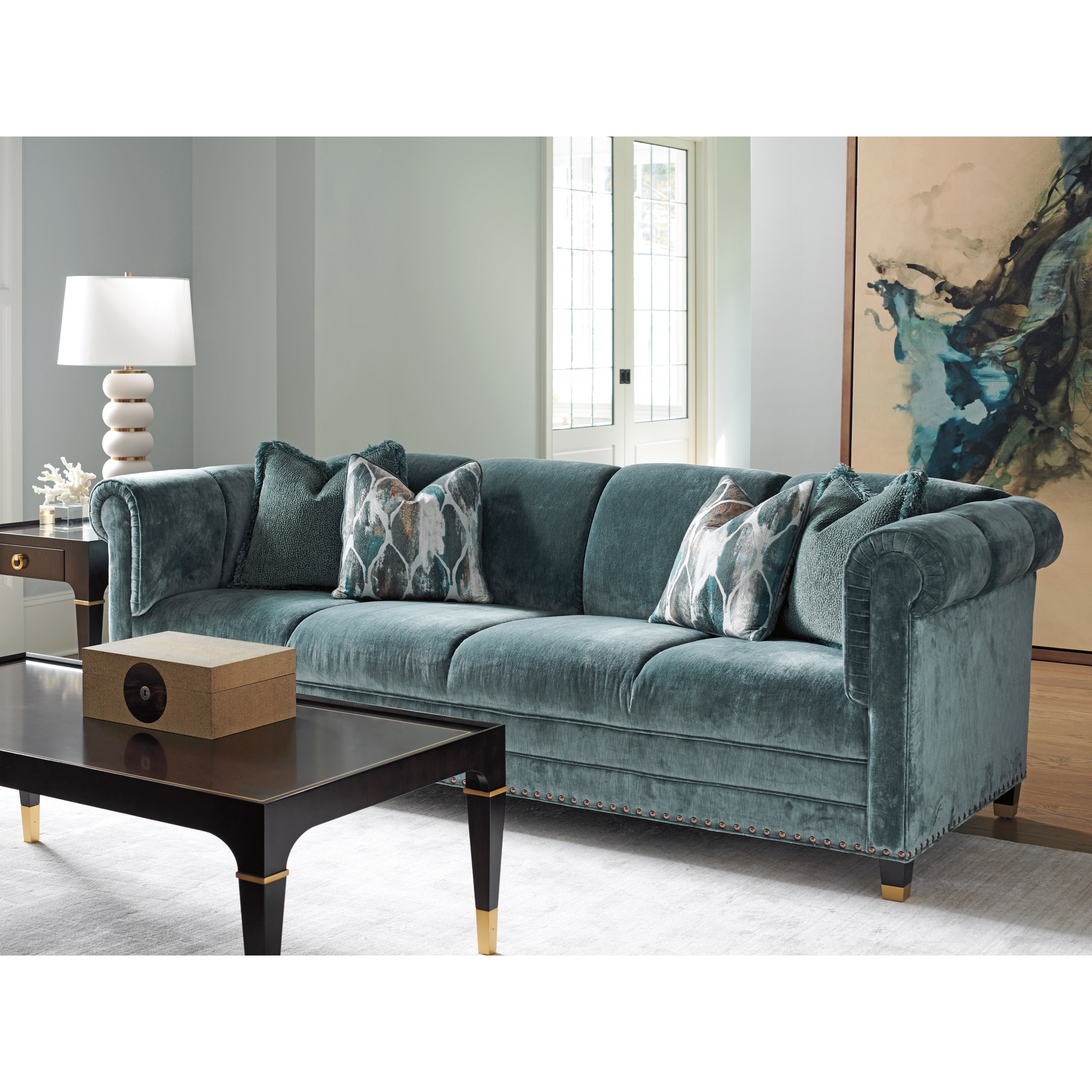 Lexington Carlyle 7543-33 Springfield Sofa with Nailheads and Ferrules ...