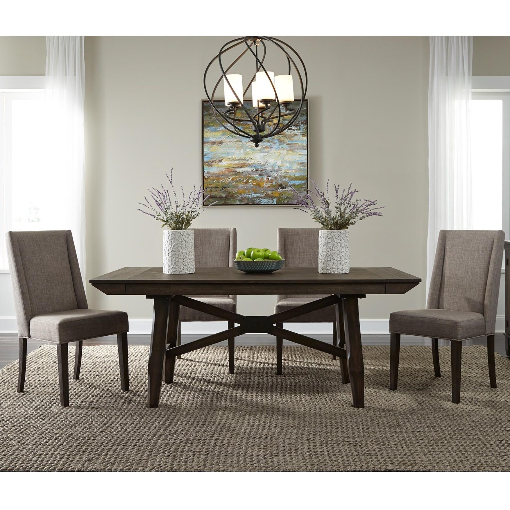 Liberty Furniture Double Bridge 152-CD-O5TRS 5 Piece Trestle Table Set ...