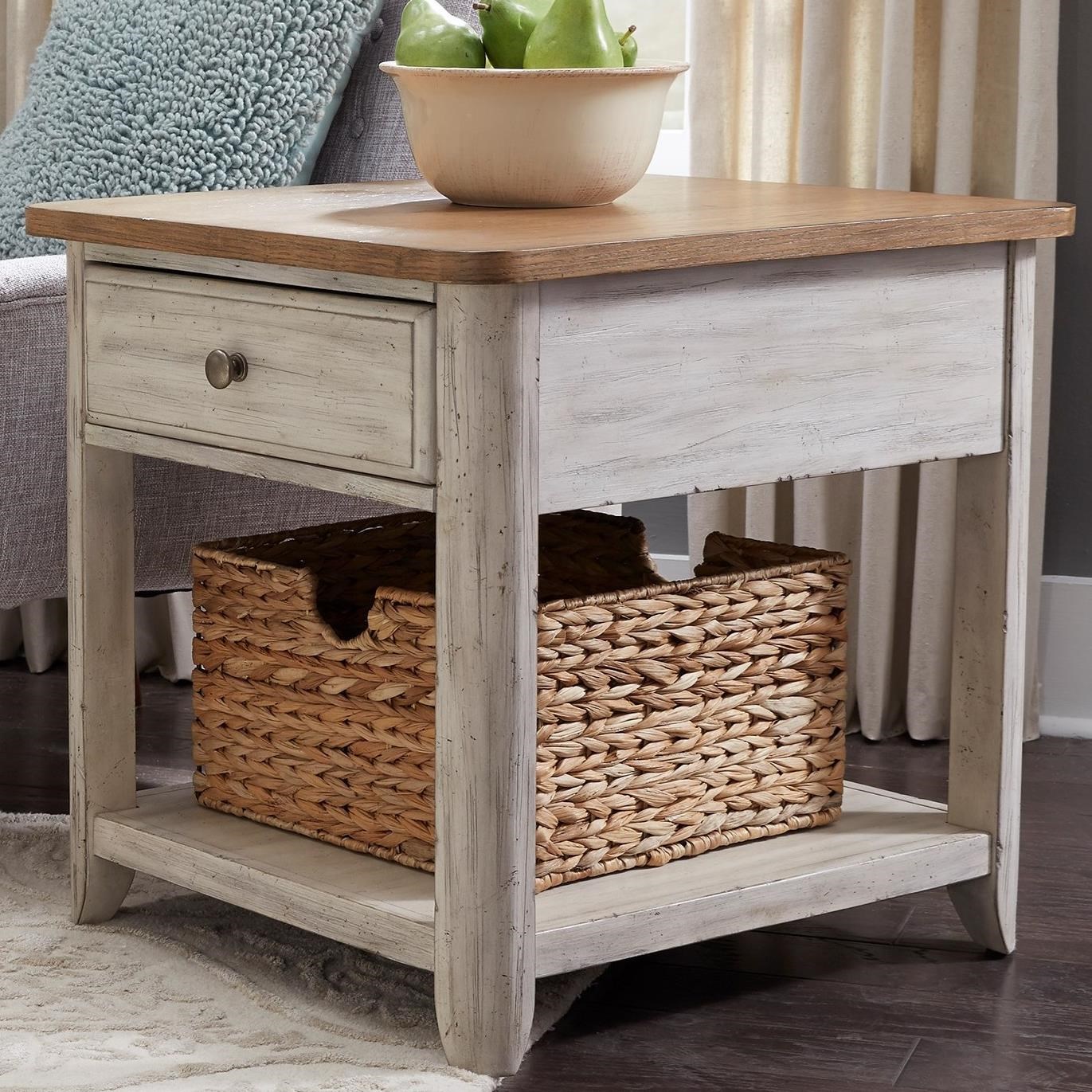 Liberty Furniture Farmhouse Reimagined Relaxed Vintage 1 Drawer End ...