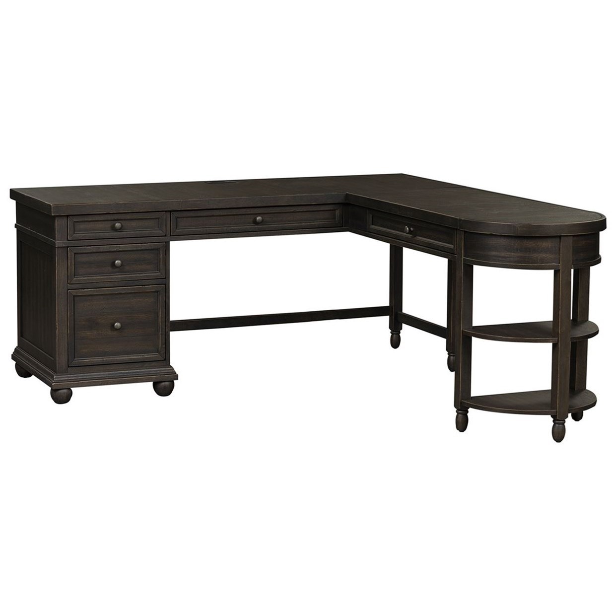 Liberty Furniture Harvest Home Relaxed Vintage L-Shaped Desk | Howell ...