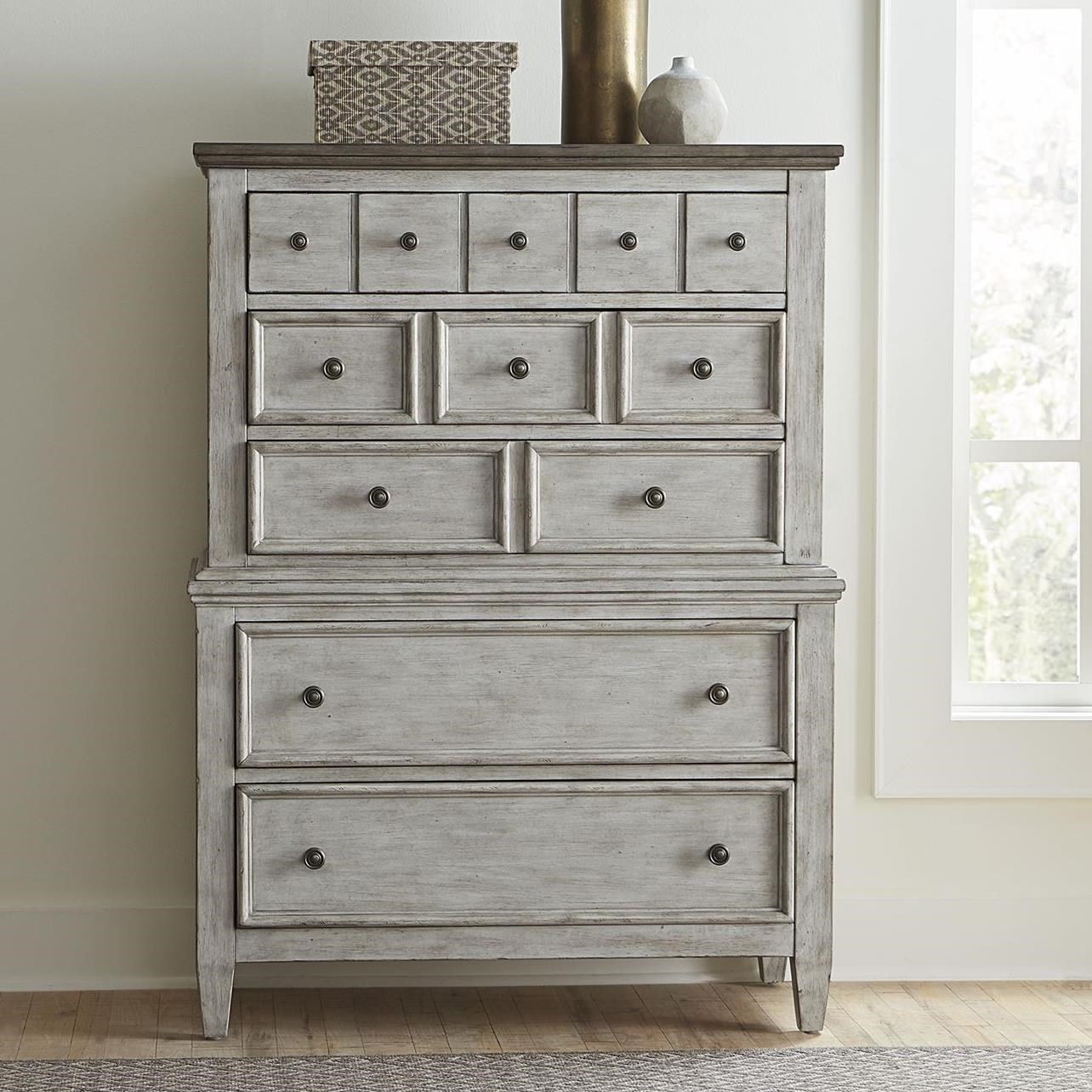 Liberty Furniture Heartland 824-BR41 Transitional Two-Toned 5 Drawer ...