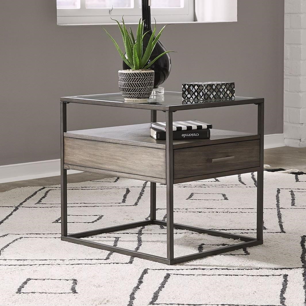 Liberty Furniture Jamestown Contemporary End Table with Drawer ...