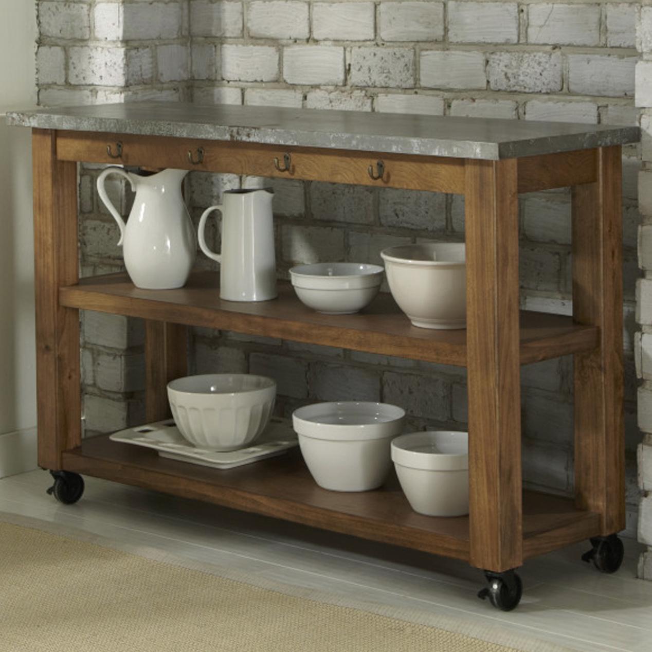 Liberty Furniture Keaton Kitchen Serving Table on Casters | Adcock ...