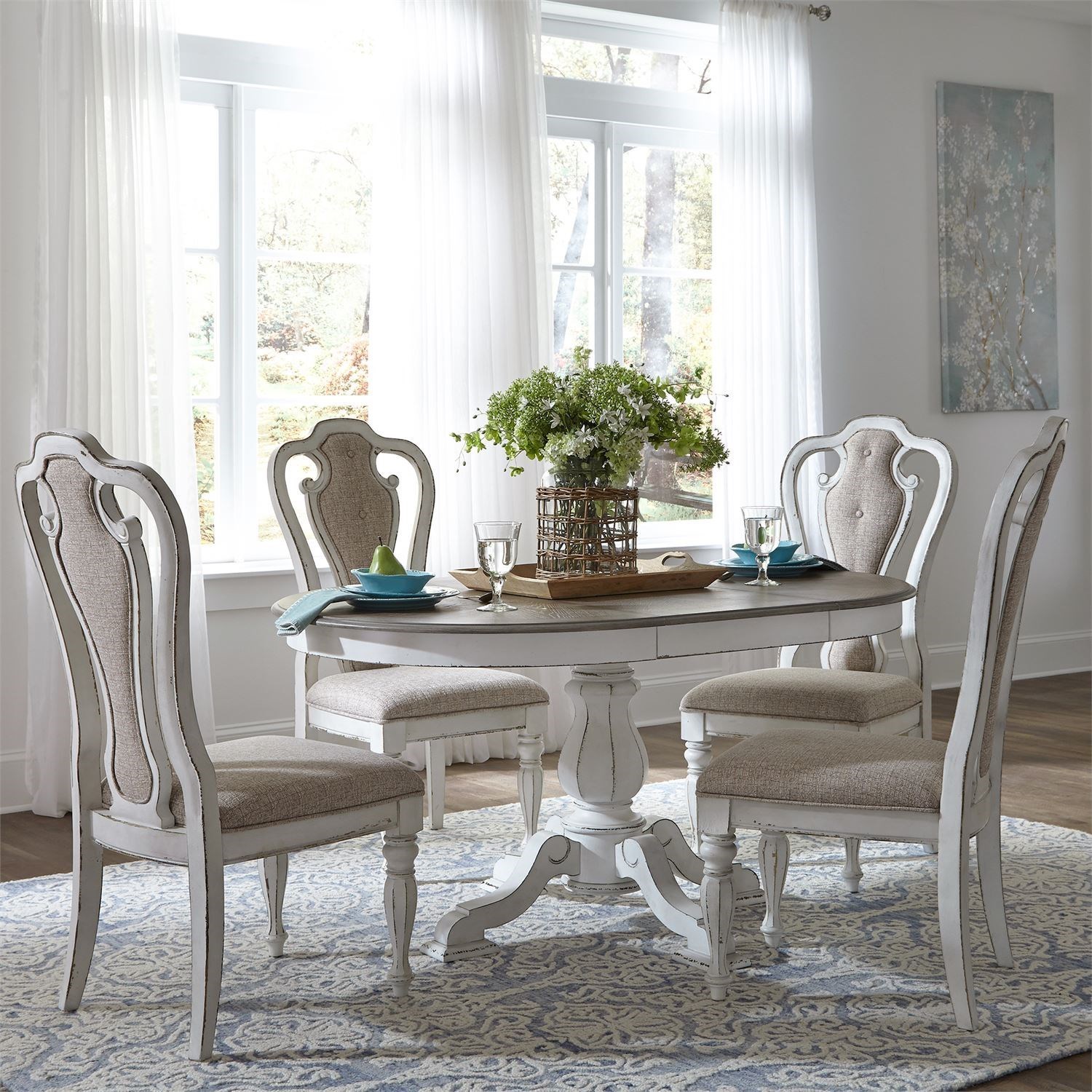 Liberty Furniture Magnolia Manor Splat Back Side Chair with Upholstered ...