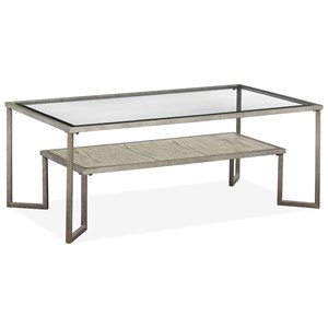 Modus International Oxford Contemporary Glass Top Coffee Table with 2 ...
