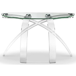 Modus International Eliza Metal Media Console Table with Crackled Glass ...