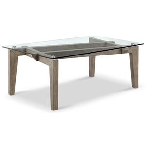 Modus International Oxford Contemporary Glass Top Coffee Table with 2 ...