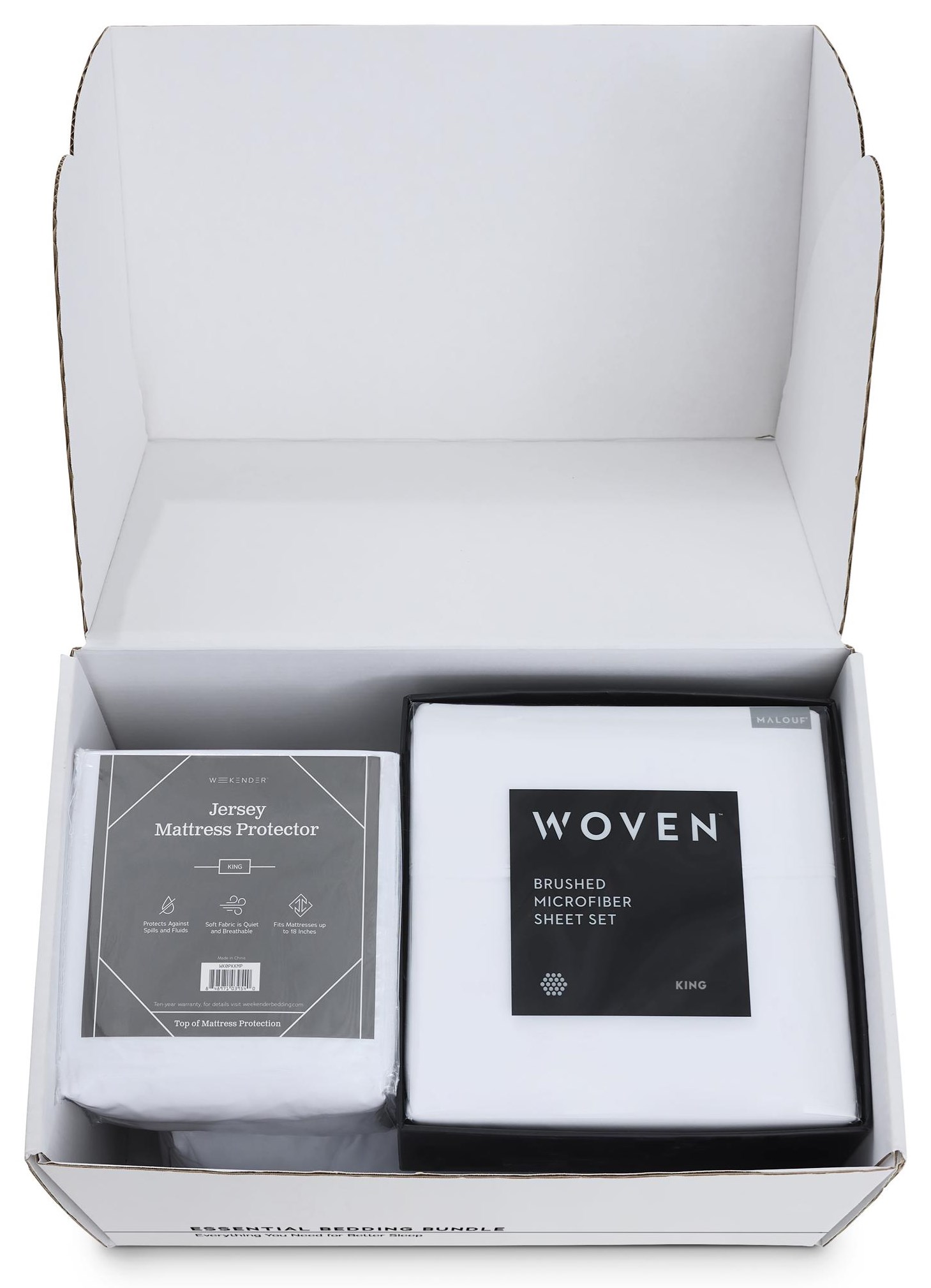 Malouf WKXX01BUNDLE WKTT01BUNDLE Essential Bundle Twin - 1 Memory Foam ...