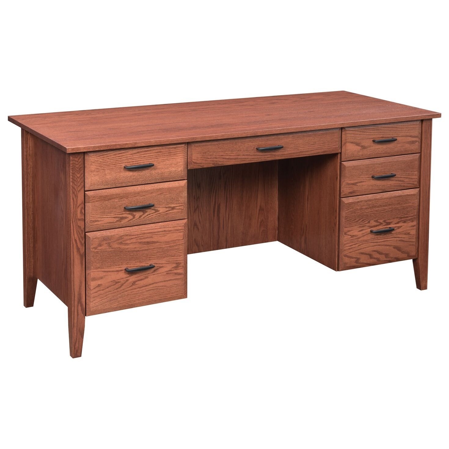 Maple Hill Woodworking Hampton Transitional Solid Wood Executive Desk ...