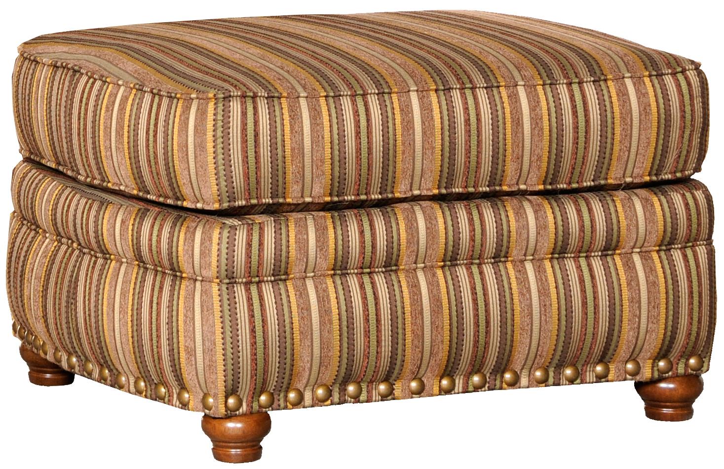 Mayo 9780 Traditional Ottoman With Exposed Wood Spool Legs Howell Furniture Ottomans