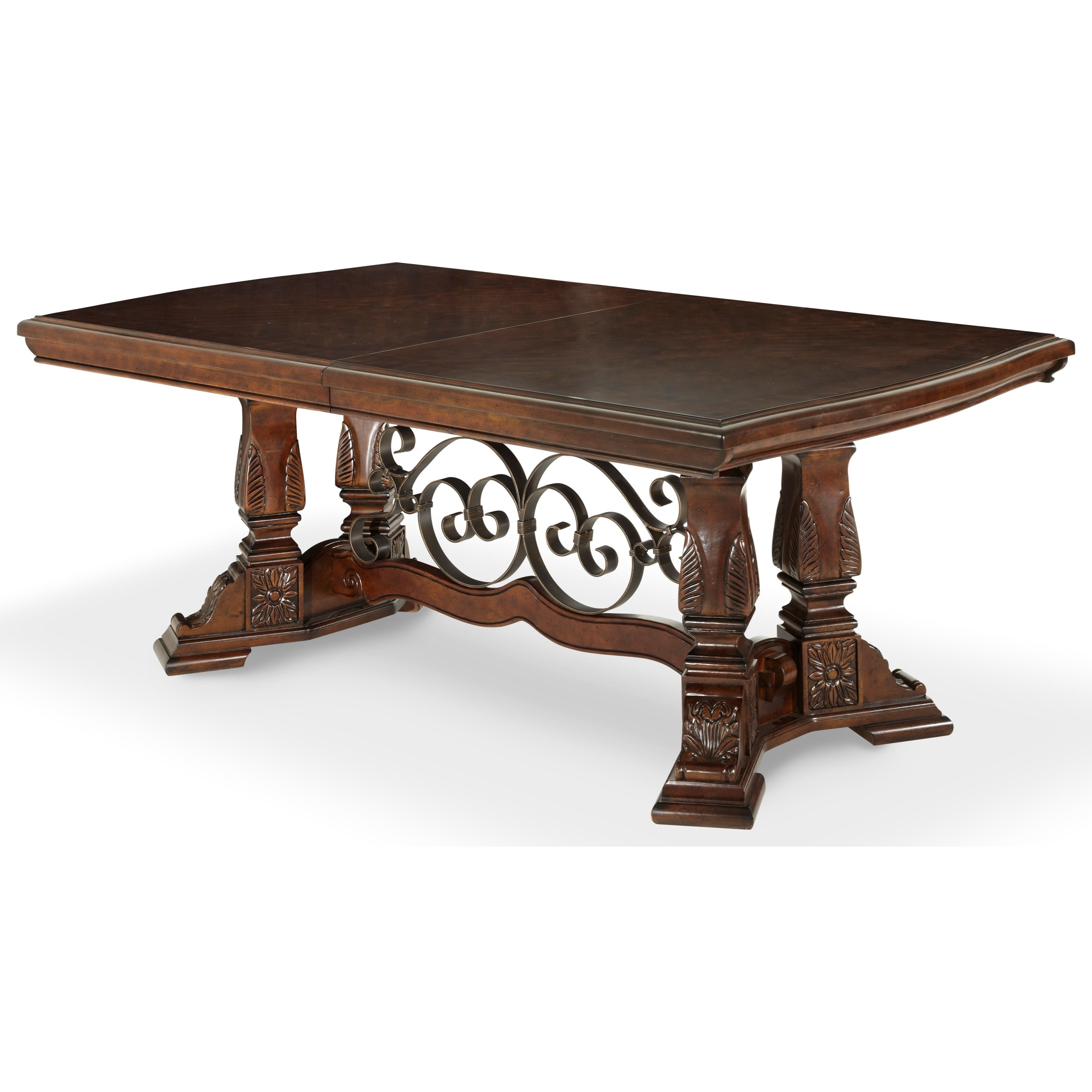 Michael Amini Windsor Court Traditional Rectangular Dining Table with 2 ...