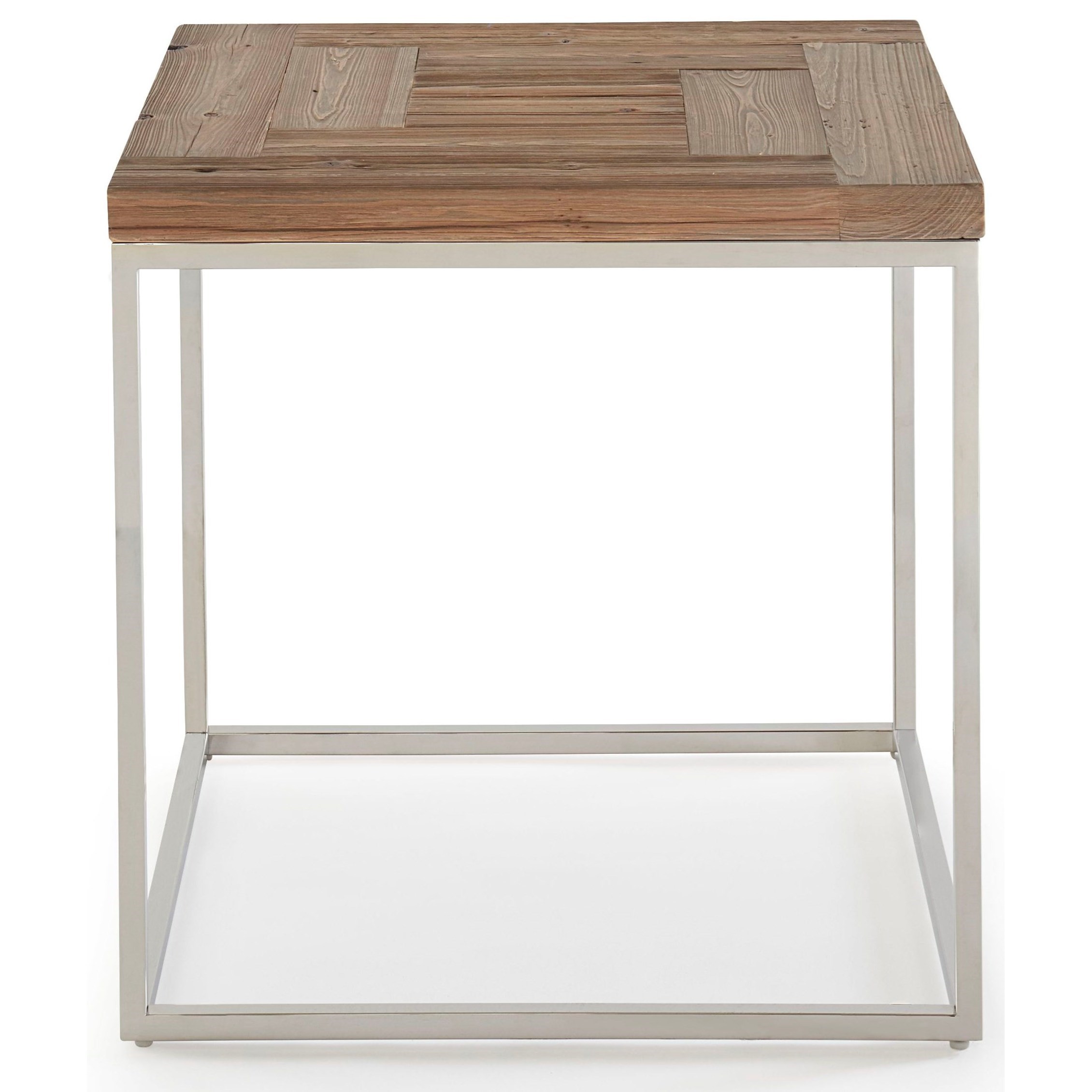 Modus International Ace Contemporary End Table with Reclaimed Wood Top ...