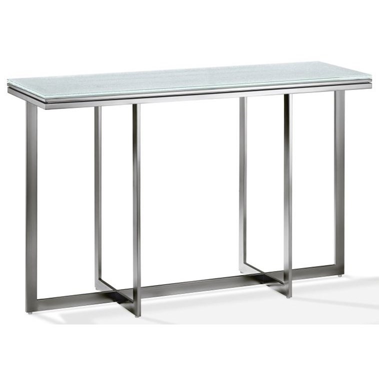 Modus International Eliza Metal Media Console Table with Crackled Glass ...
