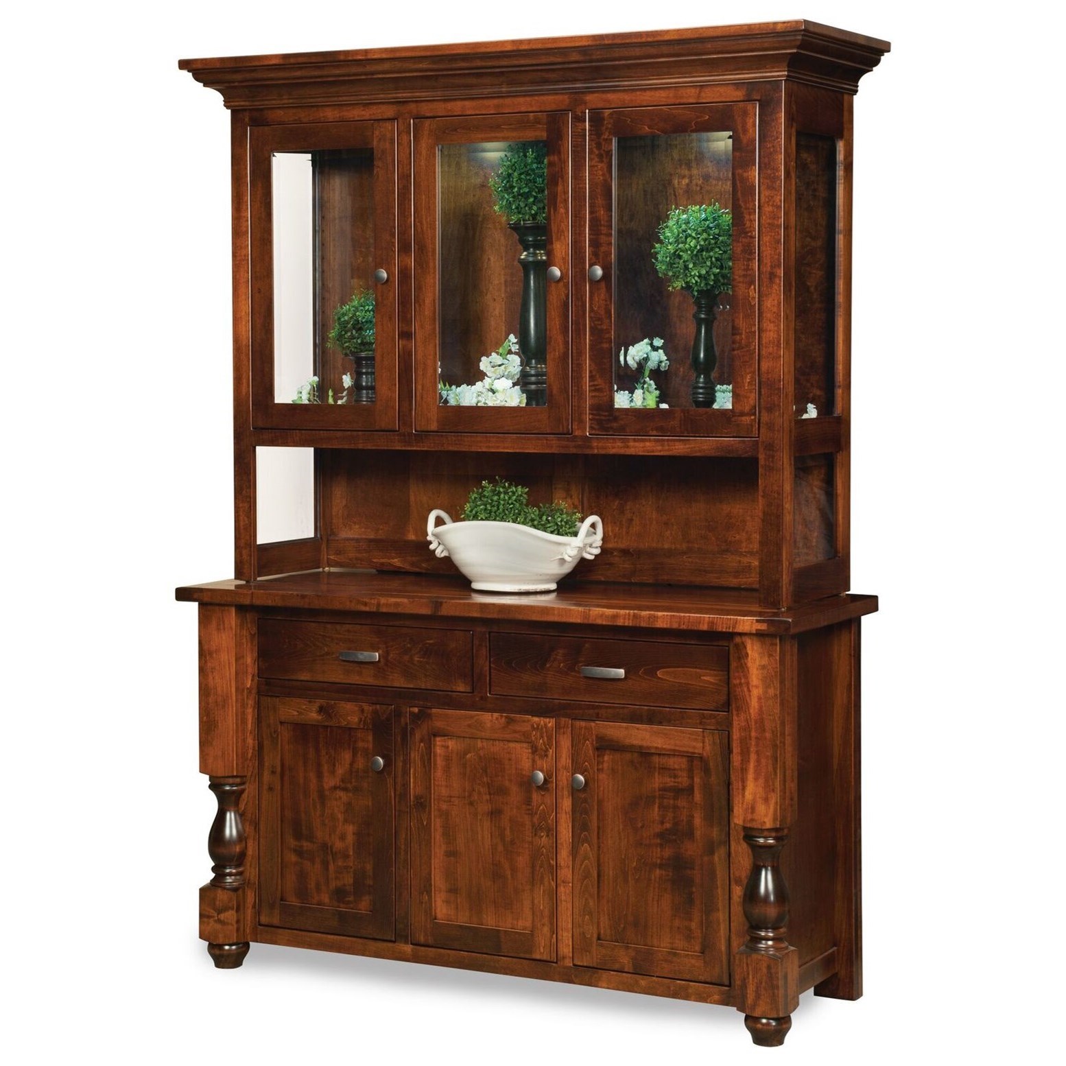 Custom Amish Woodmont 21828 Customizable Solid Wood Dining Hutch with ...
