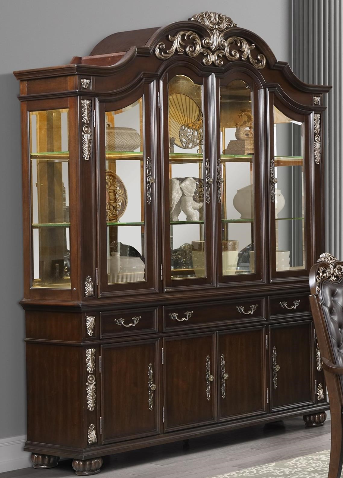 New Classic Furniture Maximus D1754-40T+40B Traditional China Cabinet ...
