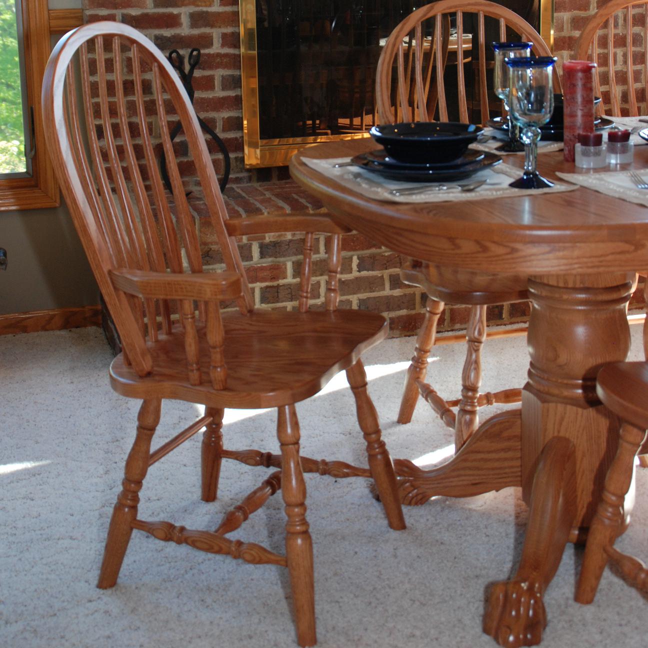 Oakwood Industries Casual Dining 212 Bent Back Wood Arm Chair | Mueller ...