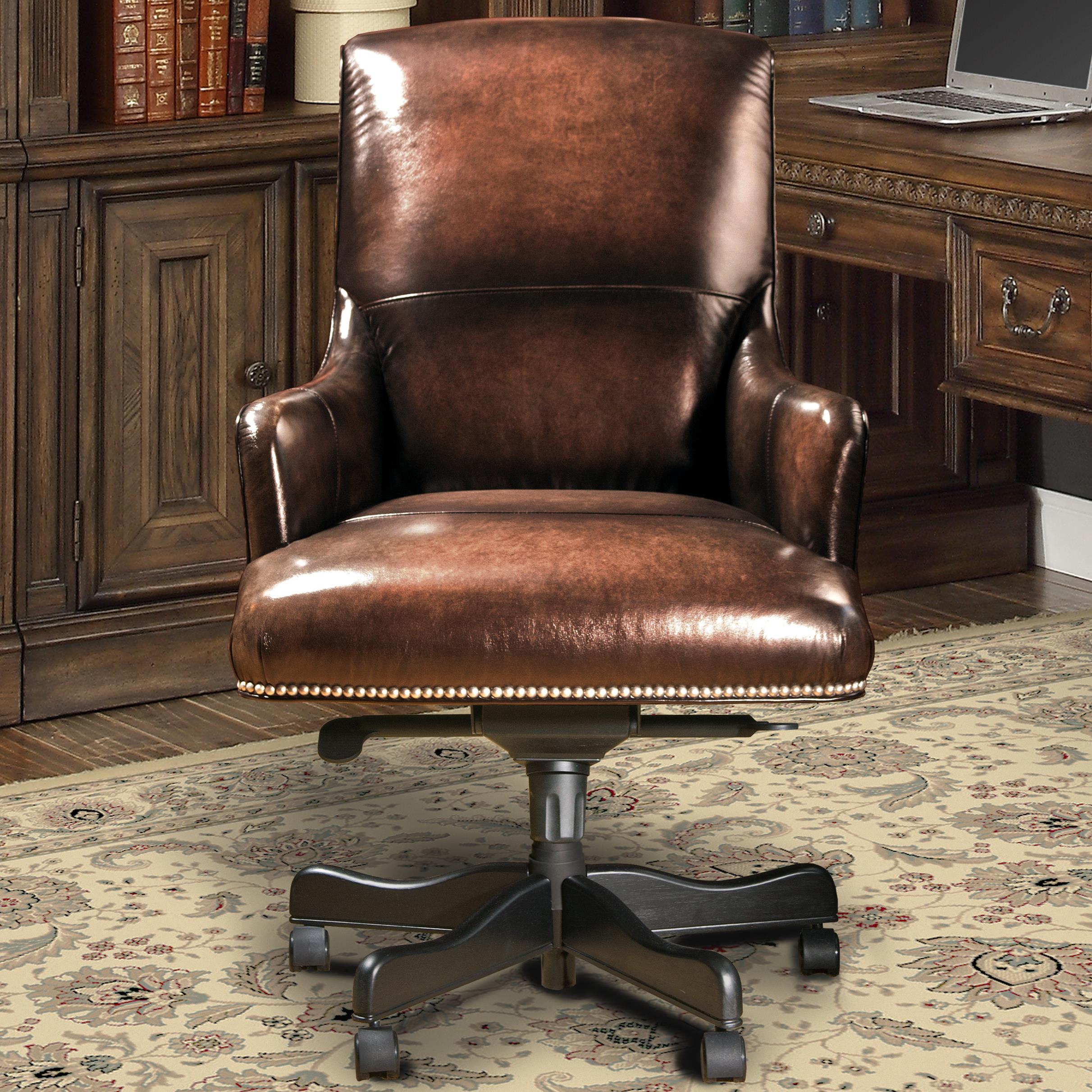 Parker House Prestige Traditional Leather Desk Chair with Nailhead Trim ...
