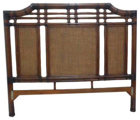 Pelican Reef Palm Island 355434641 Queen Headboard with Rattan Panels ...