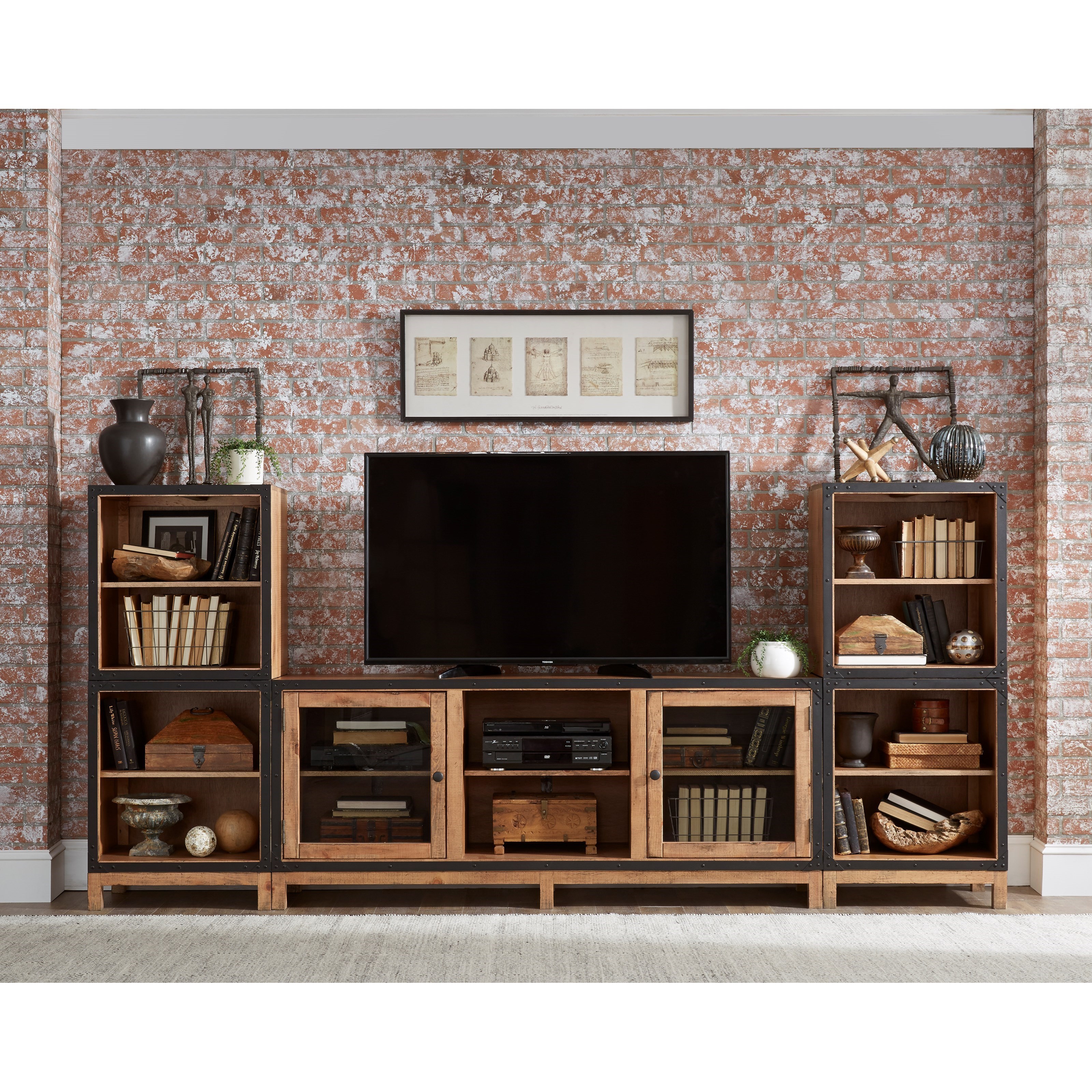 Progressive Furniture Hudson Rustic Industrial Modular Entertainment ...