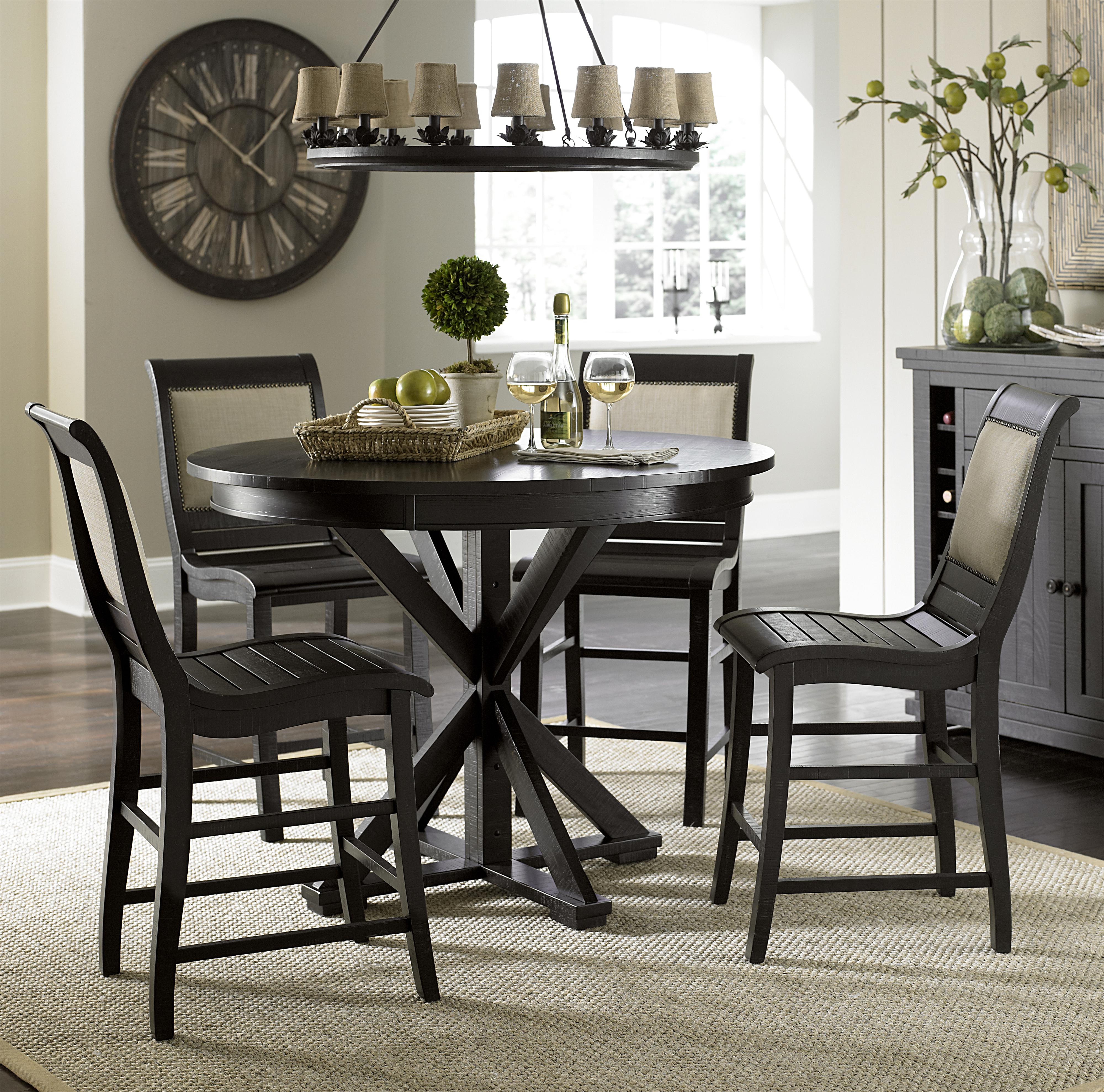 Progressive Furniture Willow Dining 5-Piece Round Counter Height Table ...