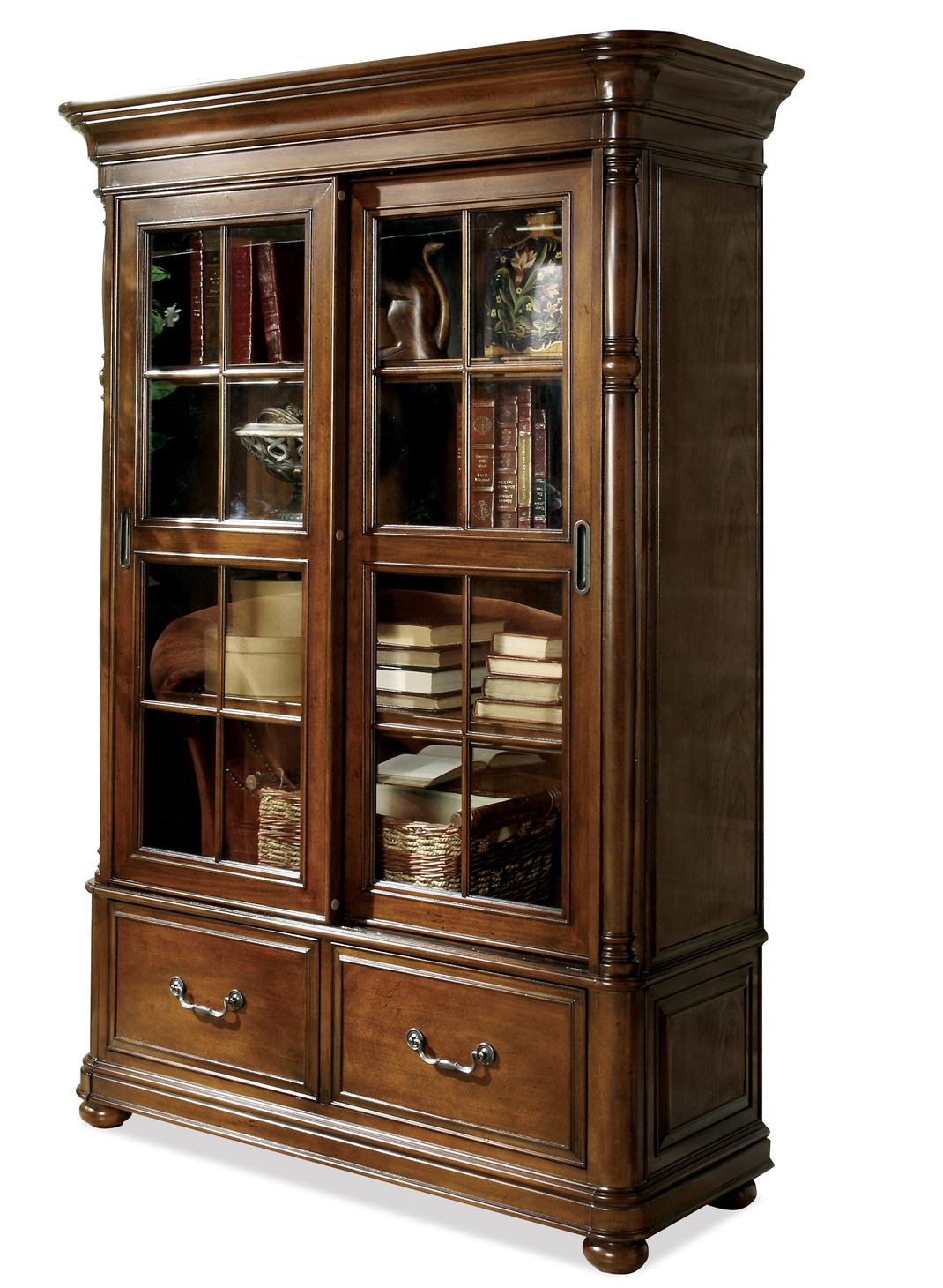 Riverside Furniture Bristol Court Double Sliding Glass Door Bookcase ...