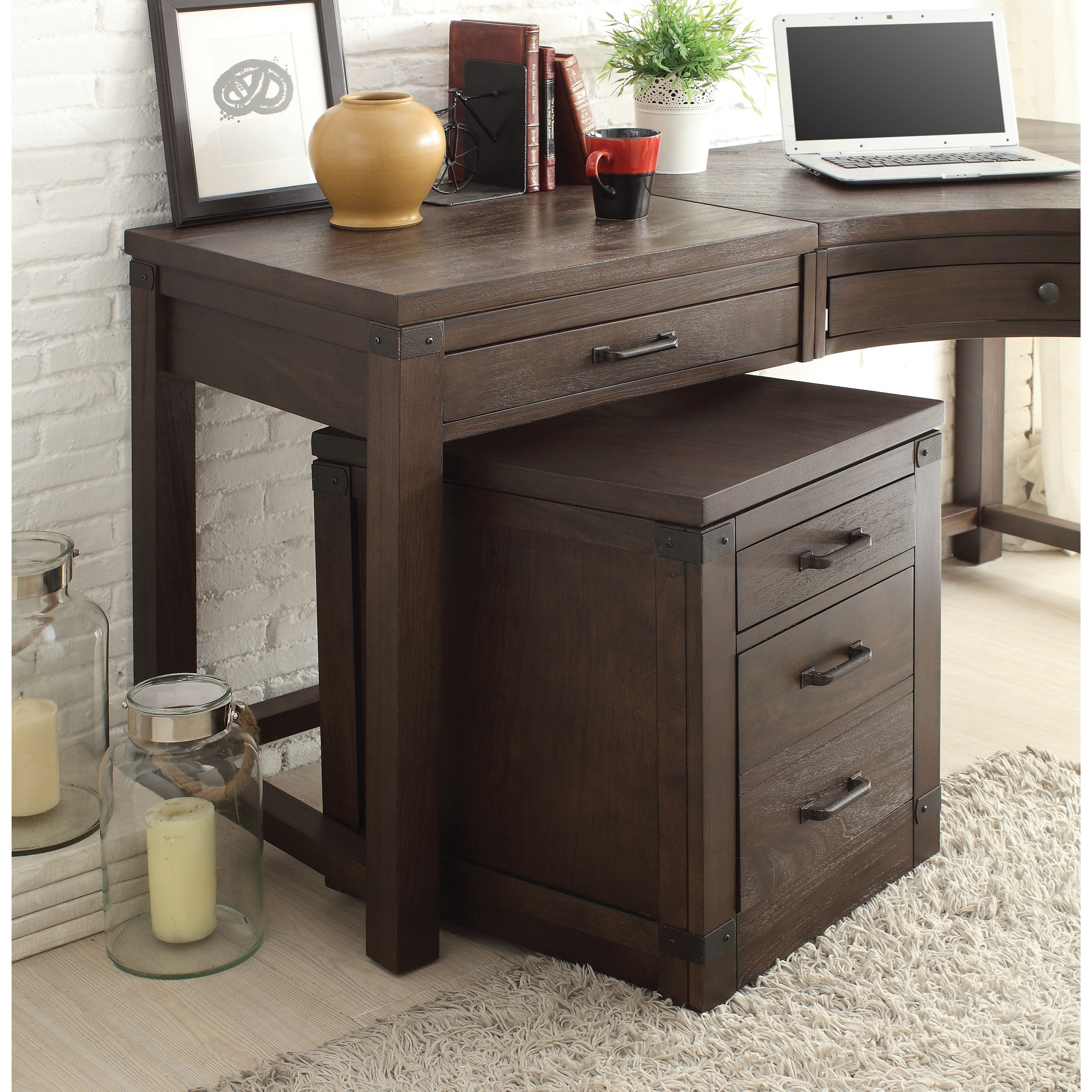 Riverside Furniture Promenade 3 Drawer Curved Corner Desk | Mueller ...