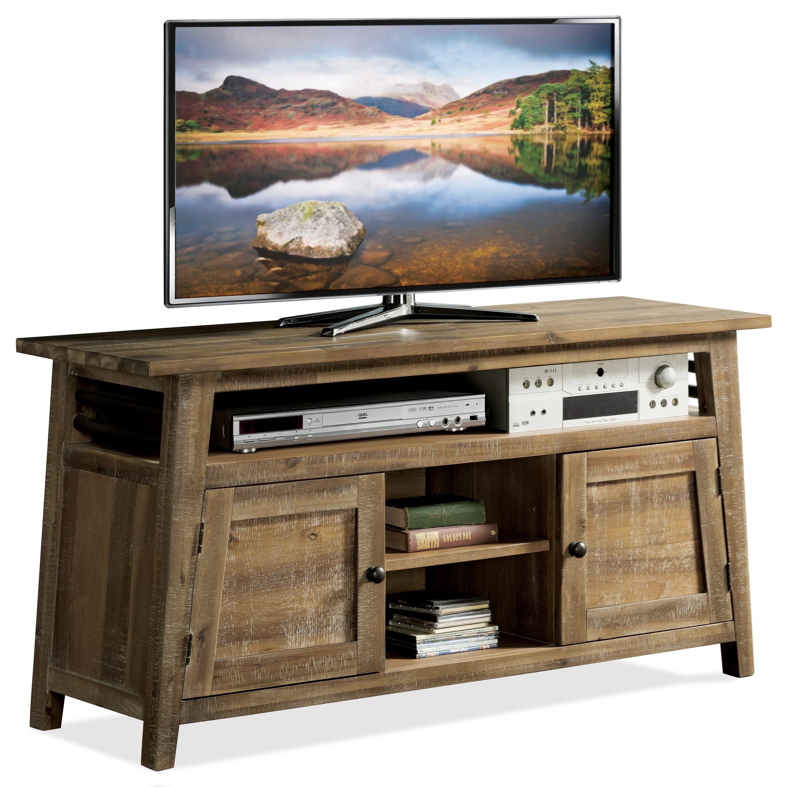 Riverside Furniture Rowan Industrial 56-Inch TV Console with Wire ...
