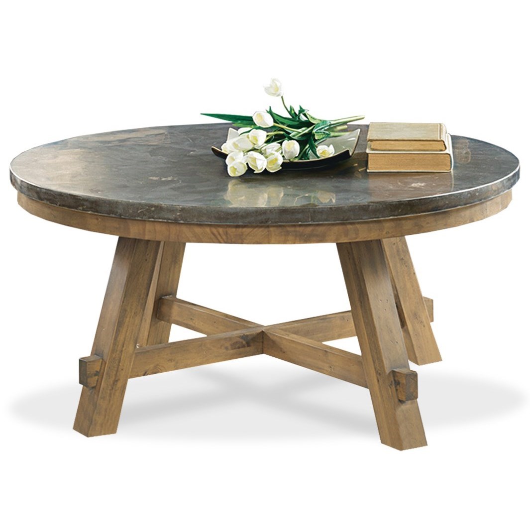 Riverside Furniture Weatherford Round Cocktail Table with Authentic ...