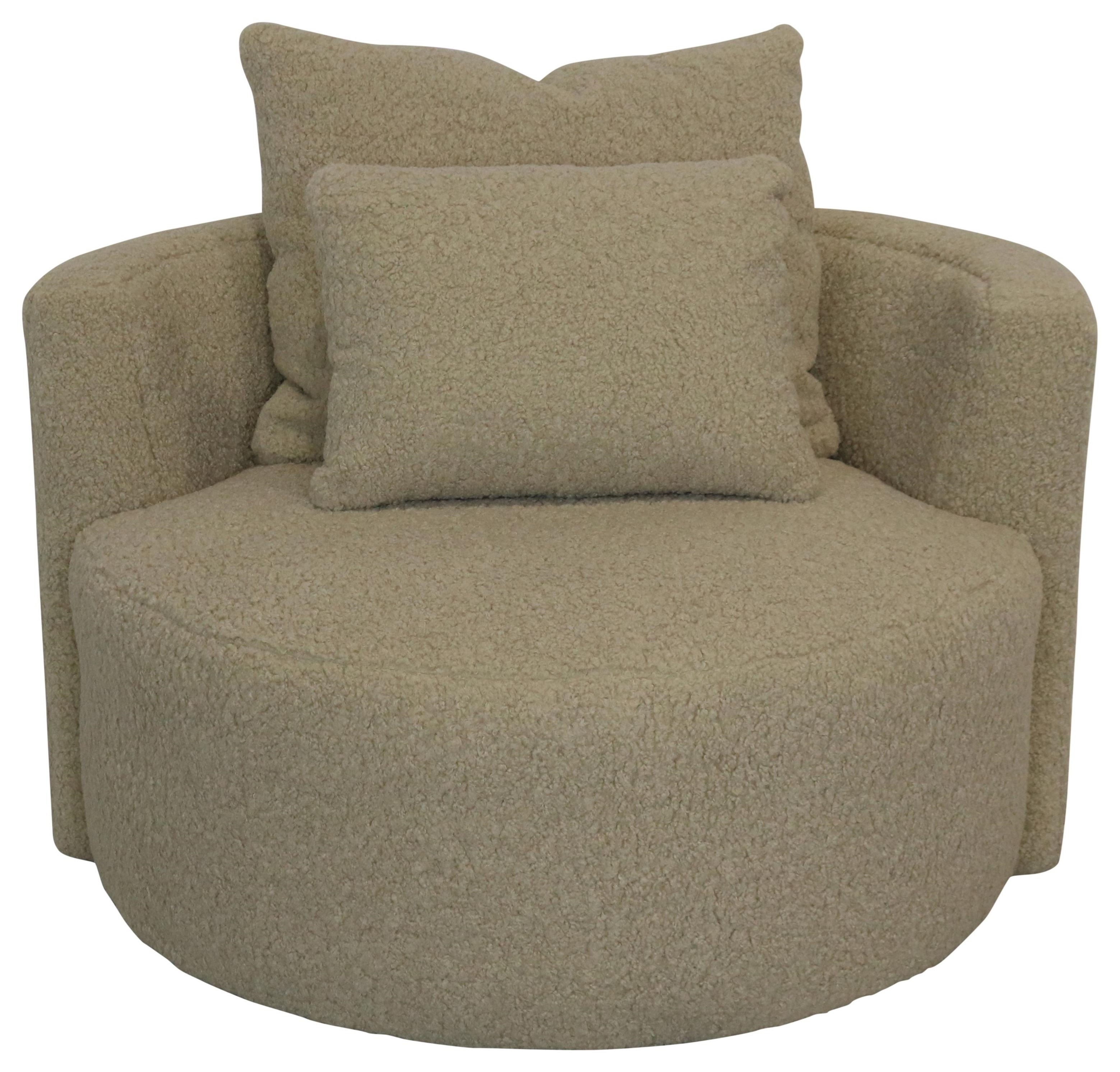 Robin Bruce Accent Chairs Leander Faux Shearling Swivel Chair | Sprintz ...