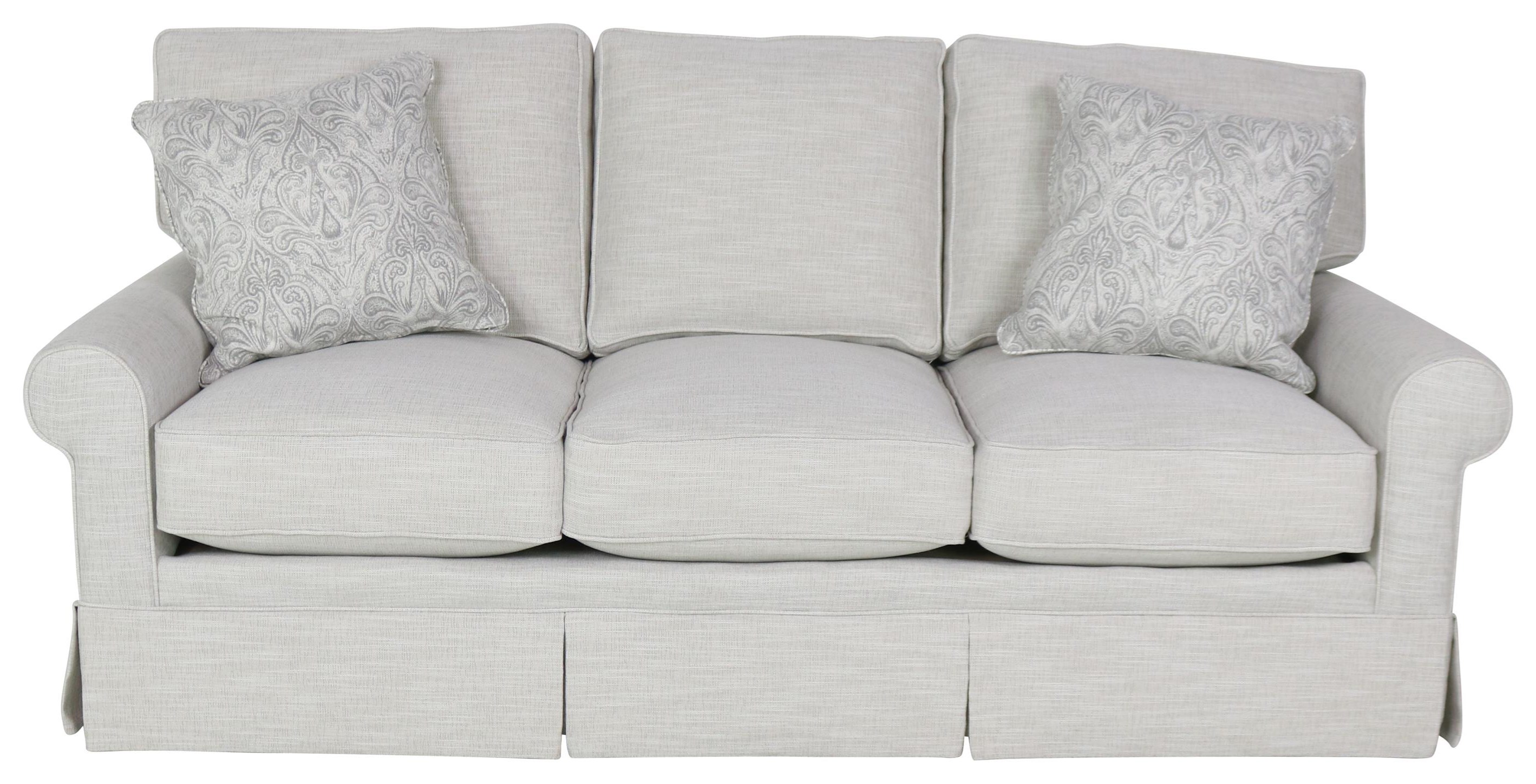 Rowe My Style I Customizable Sofa with Rolled Arms, Skirted Base and ...