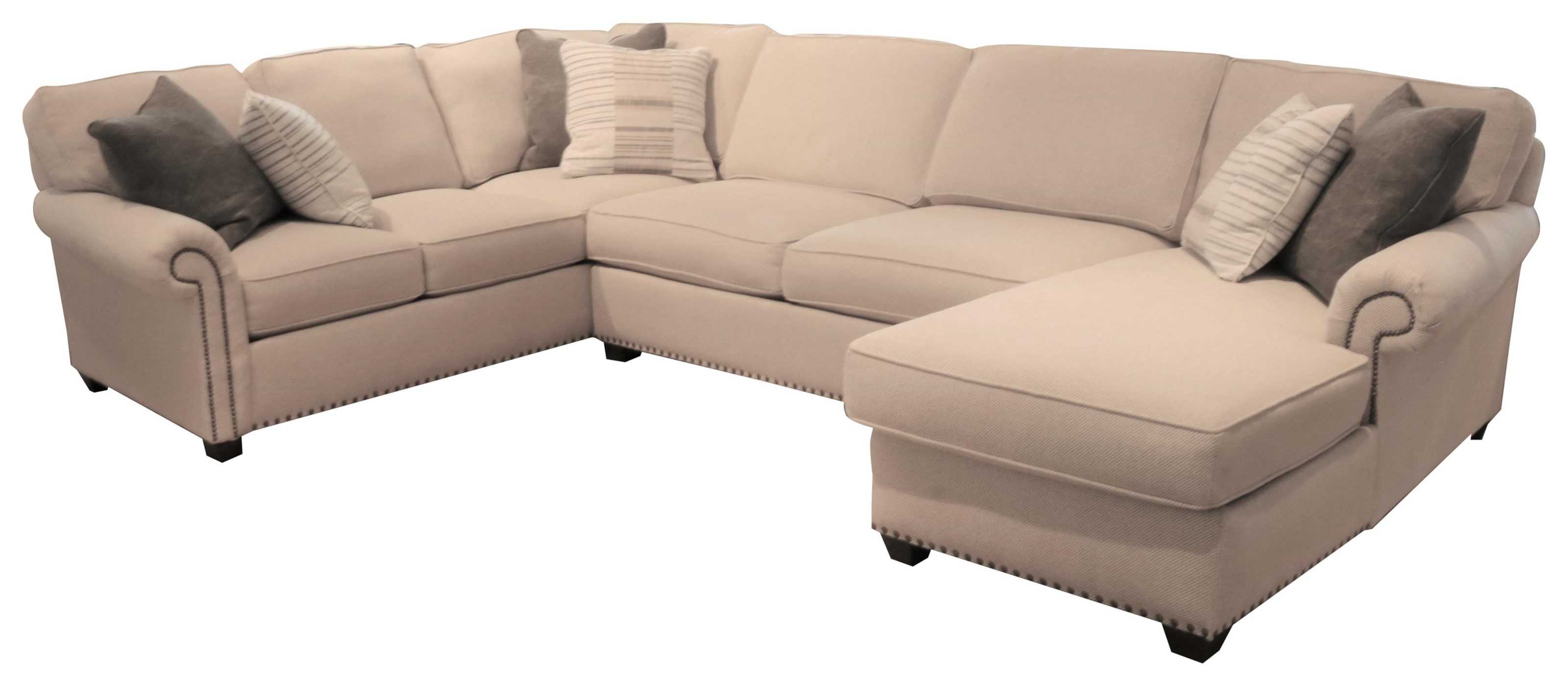 Rowe Morgan Traditional Three Piece Sectional Sofa with Chaise ...