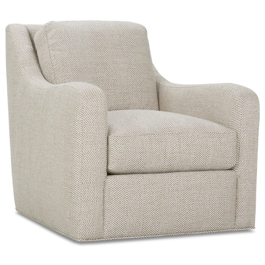 Rowe Abbie Contemporary Swivel Chair with Saddle Arms | Reeds Furniture ...