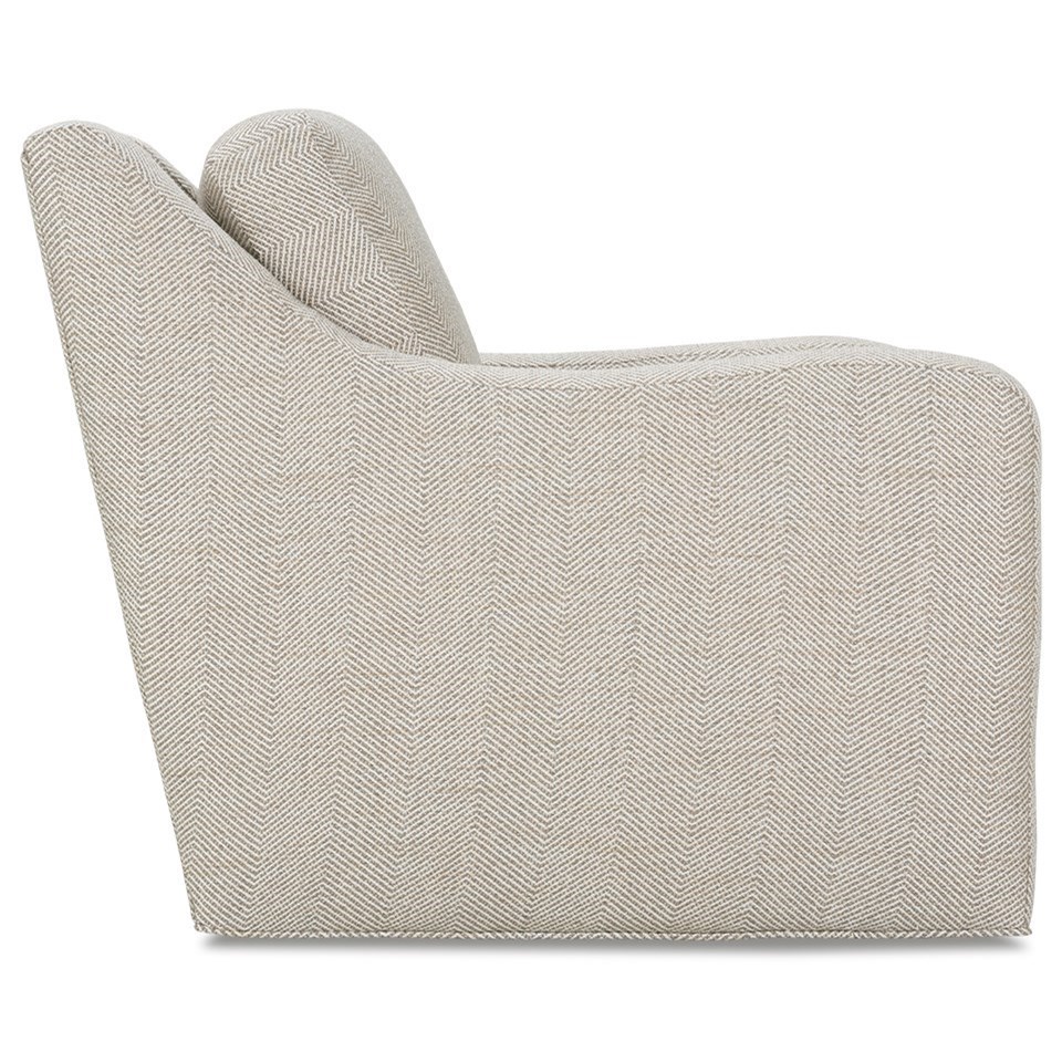 Rowe Abbie Contemporary Swivel Chair with Saddle Arms | Reeds Furniture ...