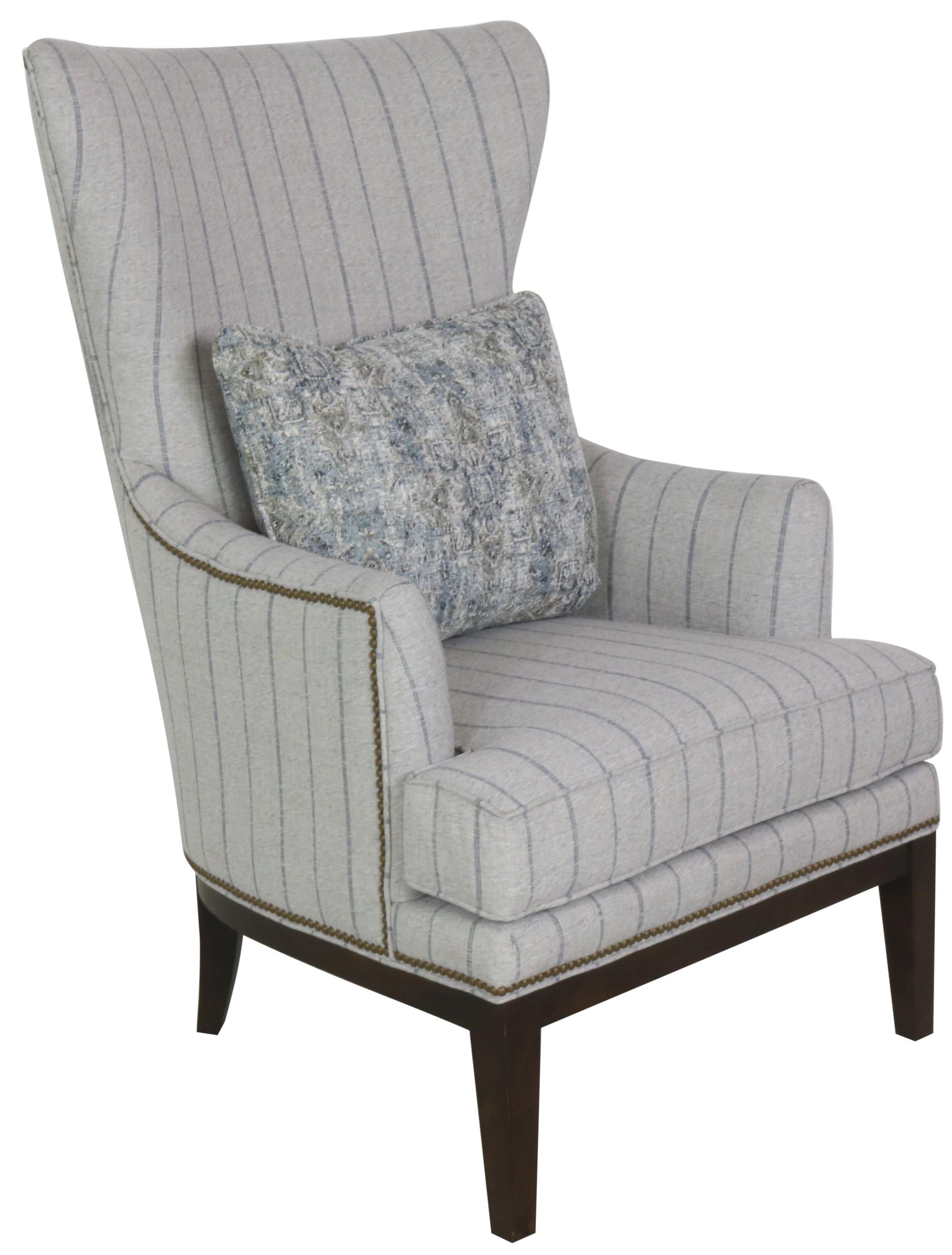Sam Moore Bryn Transitional Wing Chair with English Arms and Exposed ...