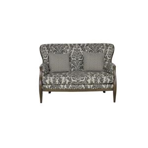 Sam Moore Calhoun Deconstructed Upholstered Settee with Exposed Wood ...