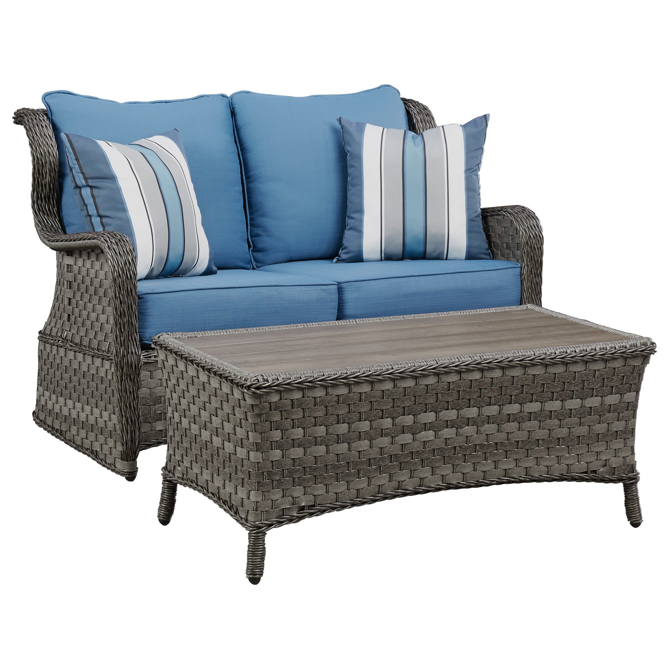 Signature Design by Ashley Abbots Court Outdoor Loveseat Glider w ...