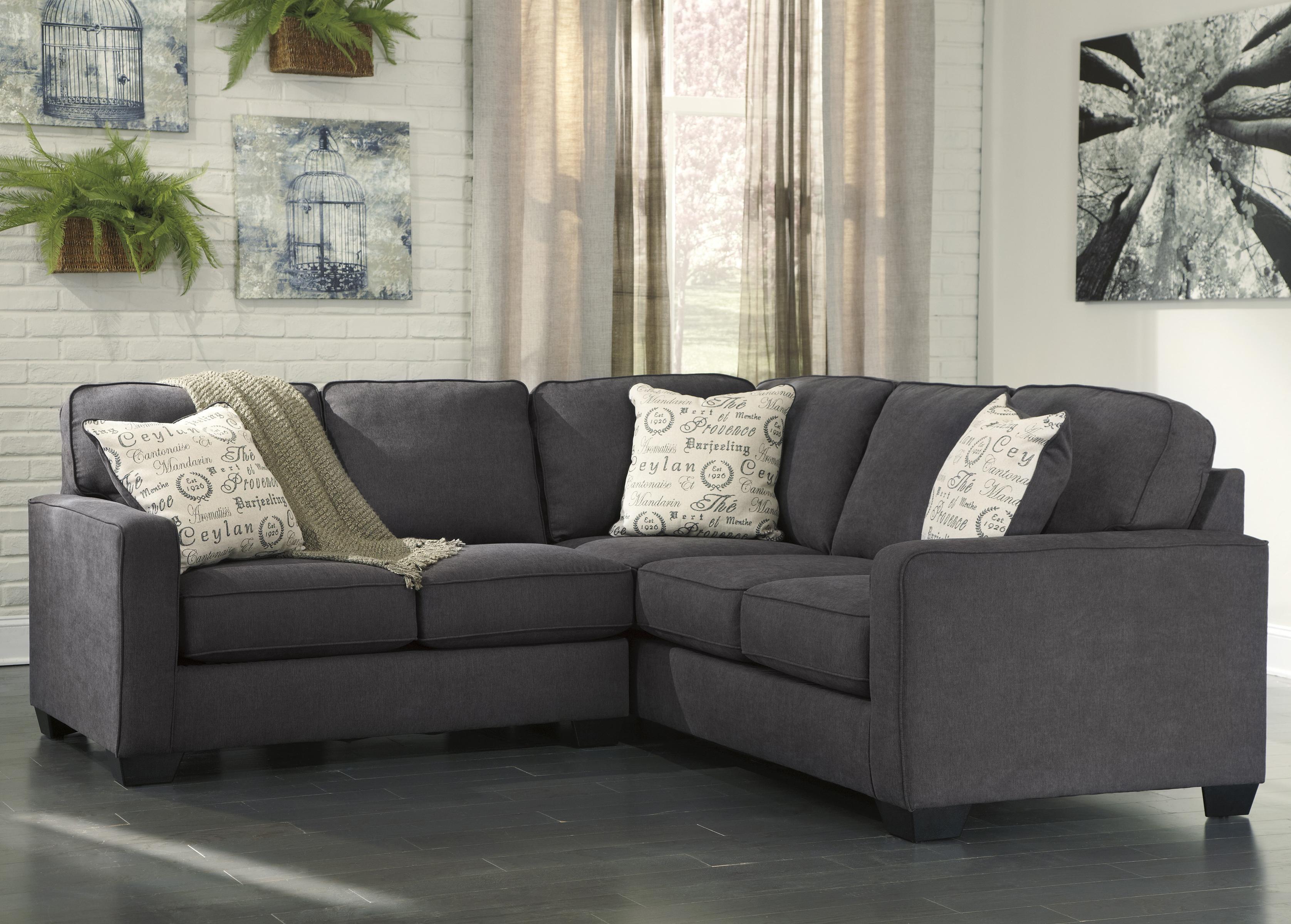 Signature Design by Ashley Alenya - Charcoal 2-Piece Sectional with ...