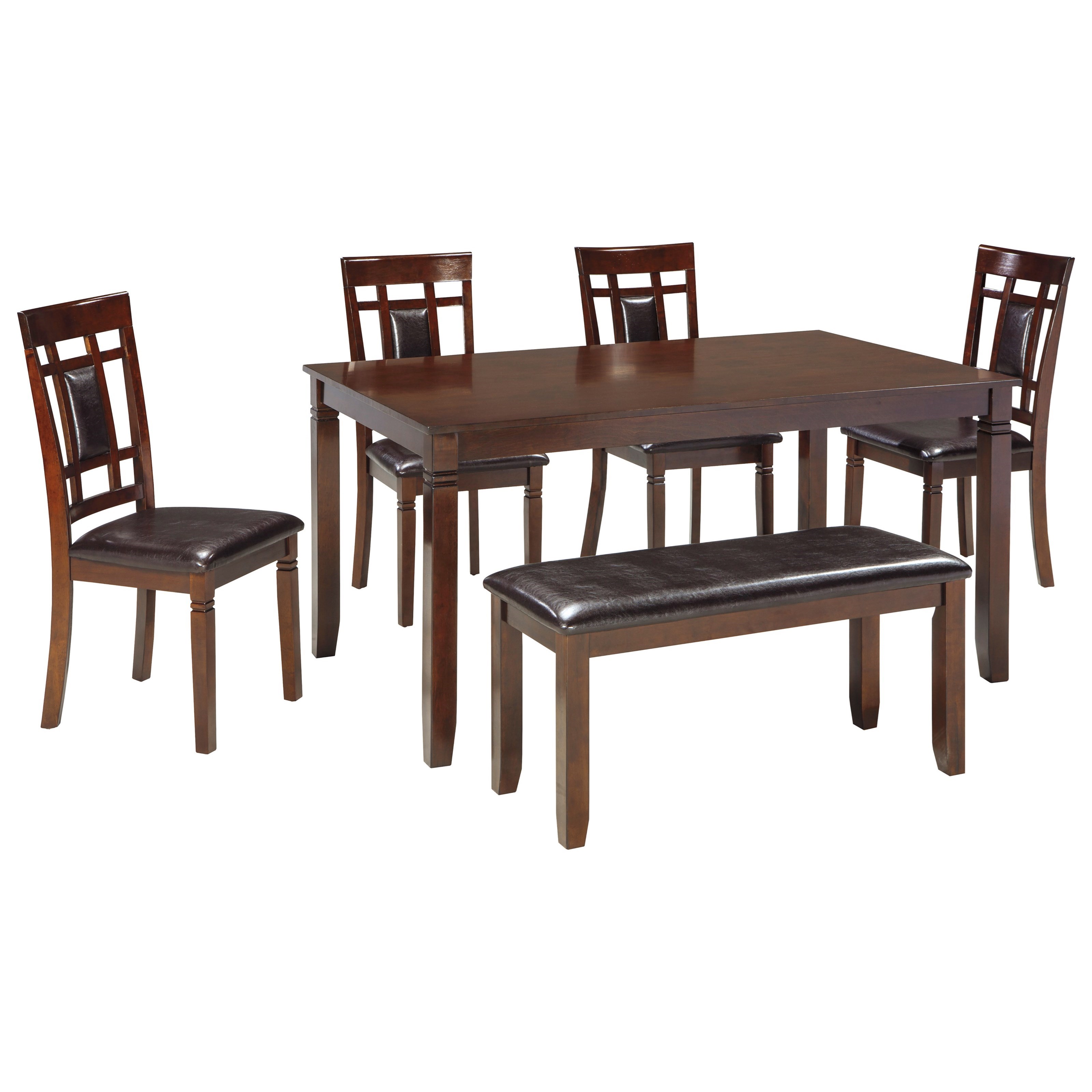 Bennox Contemporary 6 Piece Dining Room Table Set With Bench Goods Bennox Contemporary 6 Piece Dining Room Table Set With Bench Goods